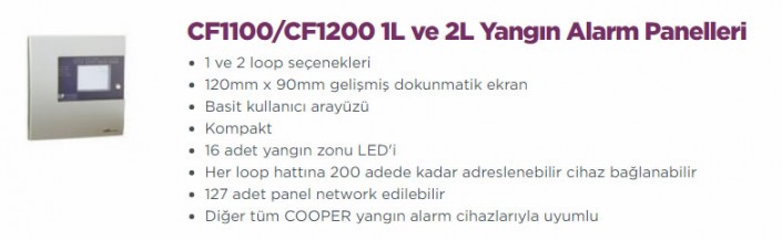 Cooper CF1100-CF1200 YANGIN ALARM PANELİ | Essed Yangın Sistemleri